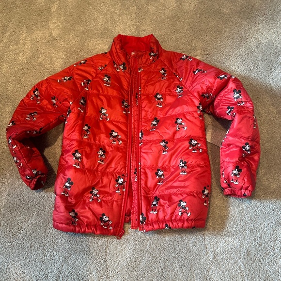 Disney | Jackets & Coats | Kids Disney Red Puffer Jacket With Adorable ...
